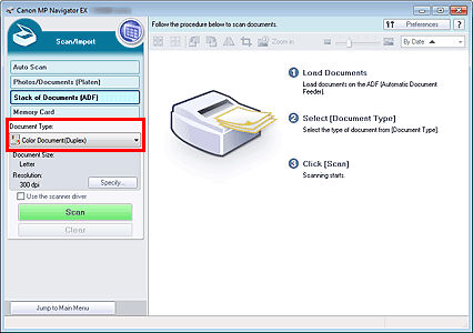 Scanning both sides of a document at one time (Windows) - MX882