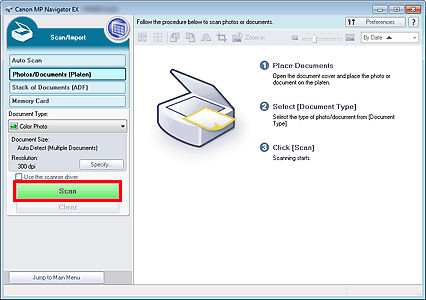 Scan using MP Navigator EX - MX882 (Windows)