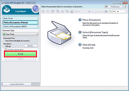Scan using MP Navigator EX - MX410 (Windows)