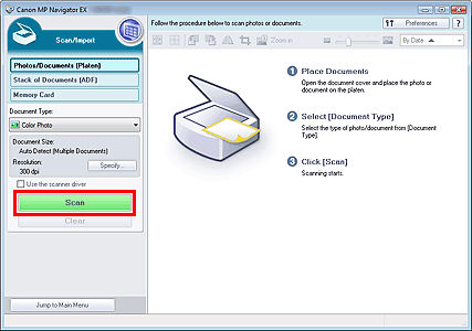 Adjusting Output (Scan) Resolution (Windows) - MX350 / MX870