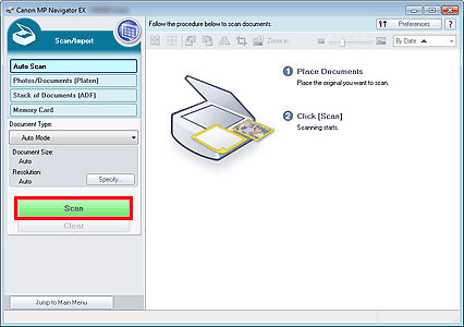 Scan using MP Navigator EX - MX892 (Windows)