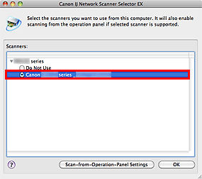 Confirm the correct scanner is selected (Macintosh) - MX432 / MX439