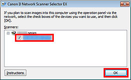 Confirm the correct scanner is selected in Preferences (Windows) - MX700