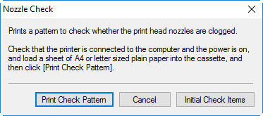Printing a Nozzle Check Pattern from a Windows PC - G7020