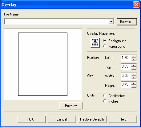 Defining a Print Overlay