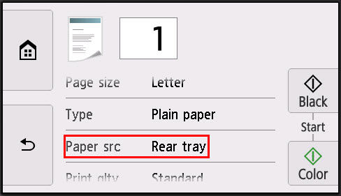 Paper Source Setting for Copies Changes After a Photo Copy