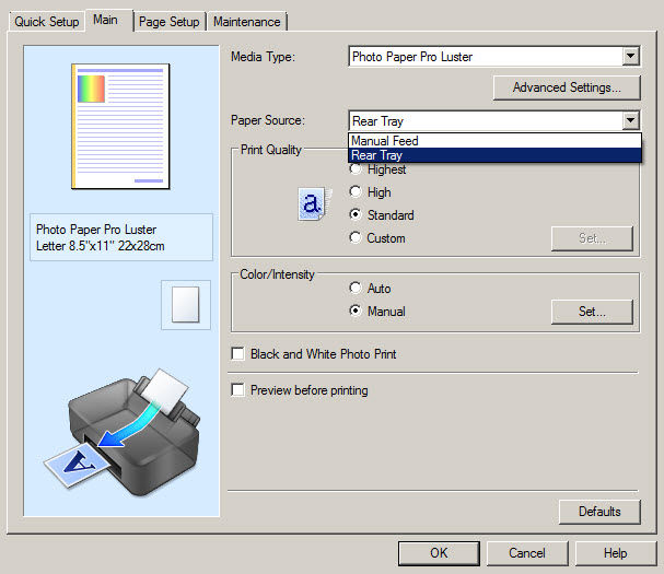 Printing Using ICC Profiles from Photoshop (Windows)
