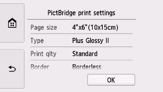 PictBridge print settings - TR8520