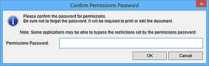 Set passwords for PDF files in My Image Garden