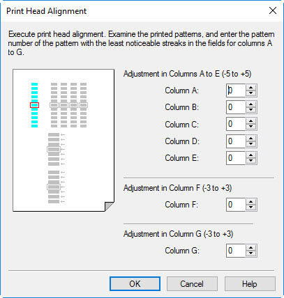 Aligning the Print Head Manually from a Windows PC - iX6820/iP8720