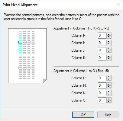 Aligning the Print Head Manually from a Windows PC - iX6820/iP8720