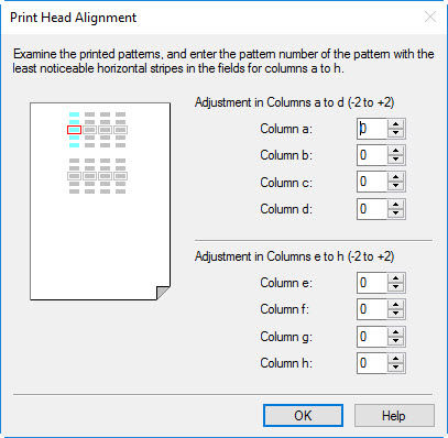 Aligning the Print Head Manually from a Windows PC - iX6820/iP8720