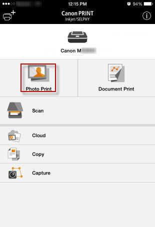 Printing a Photo with Canon PRINT Inkjet/SELPHY (iOS)