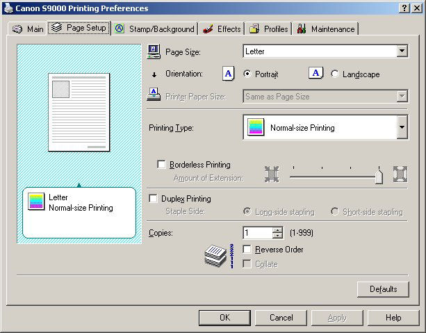 Change the orientation of the paper (Windows)