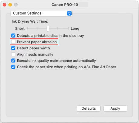 Toggle Prevent Paper Abrasion - PRO-10 / PRO-100
