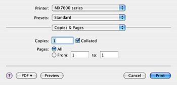 Selecting the Paper Source in Mac (MX7600)