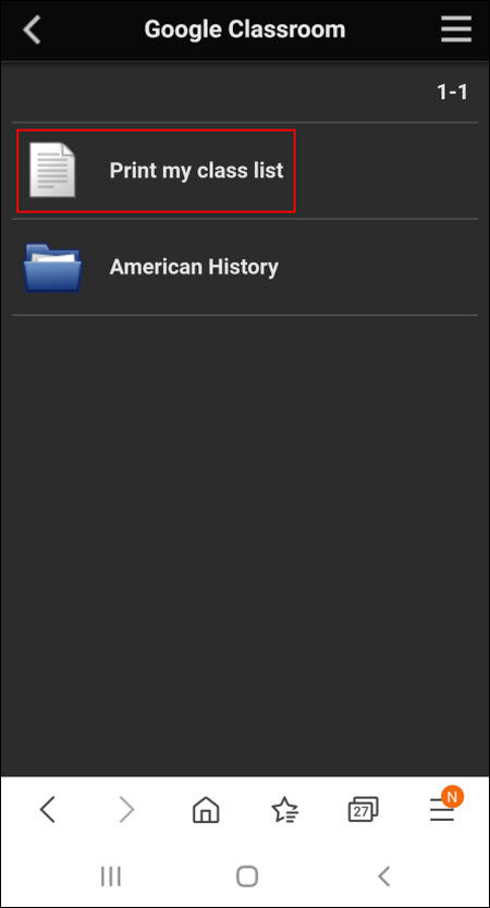 Printing from Google Classroom with Canon PRINT (Android)