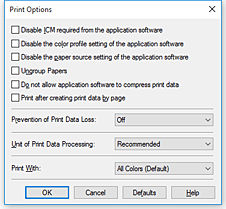 Changing the Print Options - MB2720