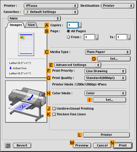 How to set the print quality MacOS9