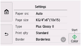 Settings for Printing Photos from the Operation Panel - TR8620