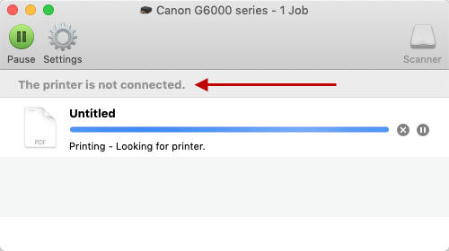 Printer is Offline (USB) - MG3520 / MG3522