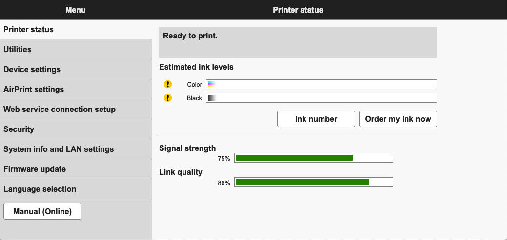 Checking Ink Status from a Mac