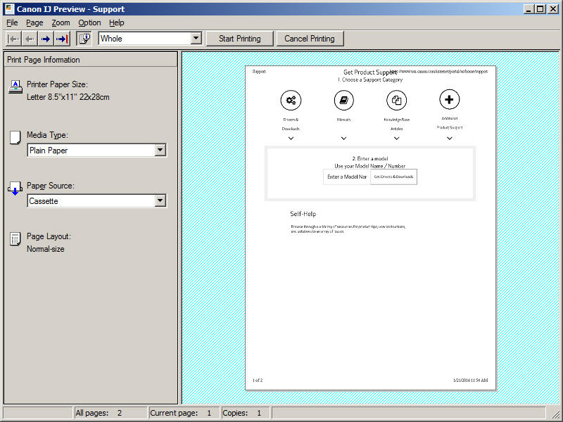 How to preview before printing - Windows