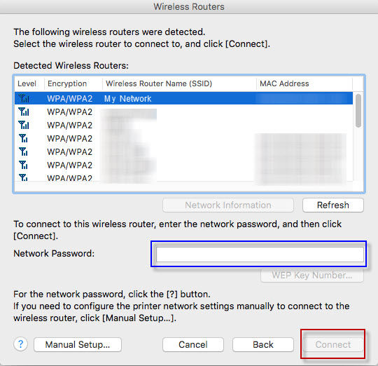 How to Connect the Printer to the Wireless LAN with a Downloaded Driver ...