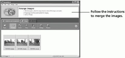 Procedure for using PhotoStitch for Windows PowerShot A60