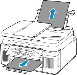 Support Code 1300 Appears (Paper is Jammed When Feeding Paper From the Rear Tray) - G7020