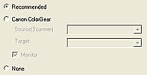 ScanGear Preferences (Color Settings Tab) - CanoScan 3200F