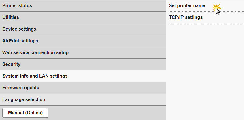 Changing the Name of Your Printer from the Remote UI
