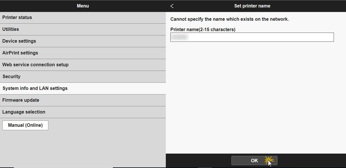 Changing the Name of Your Printer from the Remote UI