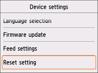 Reset Settings - TS6020