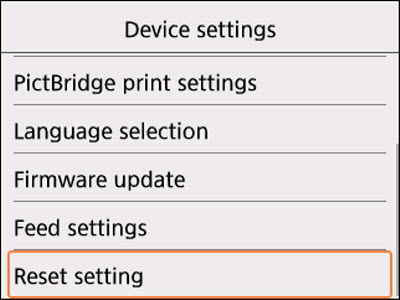 Reset Settings - TS5020