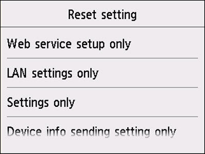 Reset Settings - TS6020