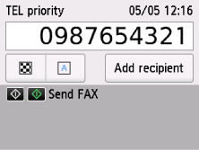 Sending Faxes by Entering the Fax / Telephone Number from the Operation ...
