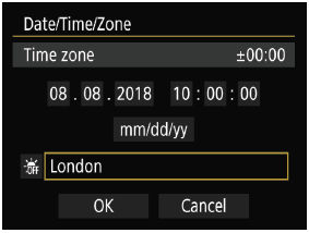 Setting the Date, Time, Time Zone and Language SX70 HS