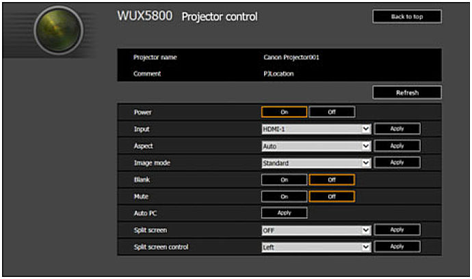 Controlling the Projector from a Computer WUX7500 / WUX6700 / WUX5800