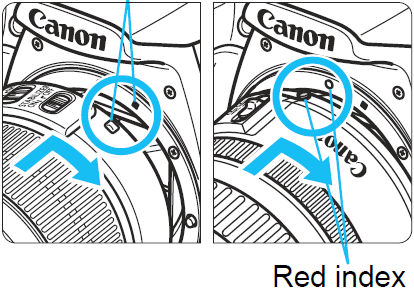 Attaching and Detaching a Lens (EOS Rebel T7)