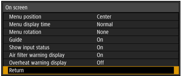 Menu Description Menu Guide Menu Description System settings REALis ...