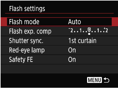 Configuring Flash Settings SX70 HS