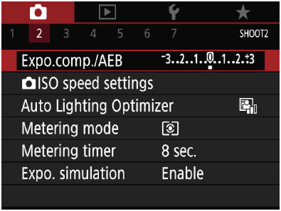 Auto Exposure Bracketing (AEB Shooting) SX70 HS
