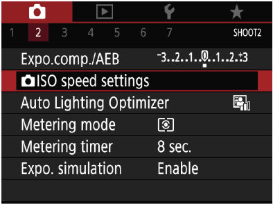 Changing the ISO Speed Set SX70 HS