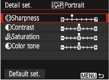 Customizing Image Characteristics (EOS Rebel T7)