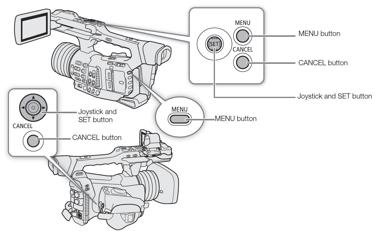 Using the Menus and Selecting an Option XF705