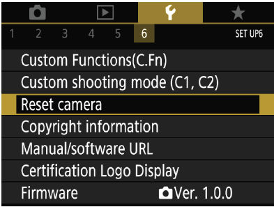 Restoring Default Camera Settings SX70 HS