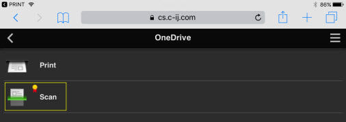 Unable to Log into OneDrive or OneNote from Operation Panel