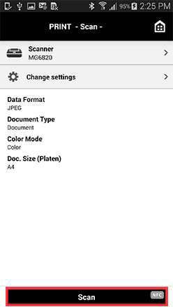 Scan with your printer using the Canon PRINT Inkjet/SELPHY app - Android