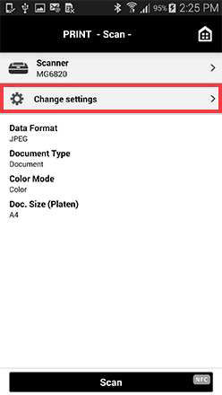 Scan with your printer using the Canon PRINT Inkjet/SELPHY app - Android